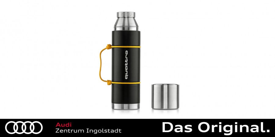 Original Audi quattro Isolierflasche, schwarz/gelb 3292000600 - Shop ...